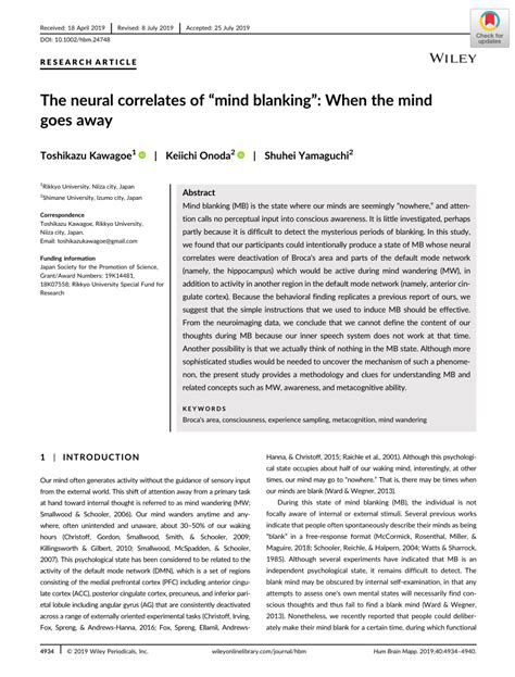 pdf the neural correlates of “mind blanking” when the mind goes away