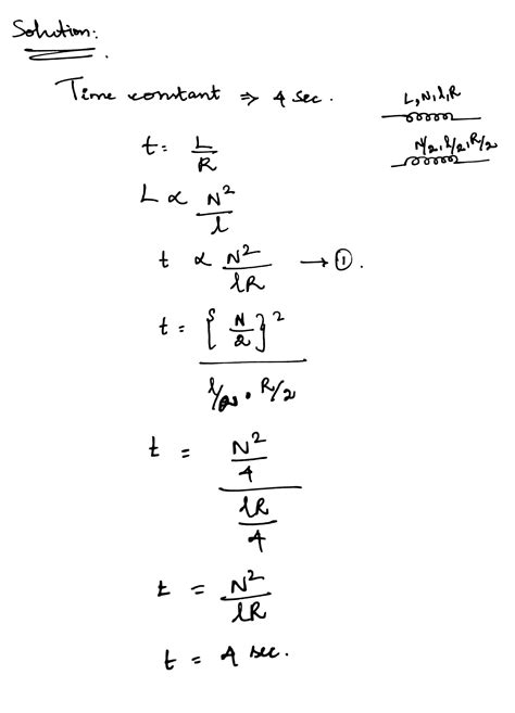 an inductance coil have the time constant 4 sec it is into two equal parts and connected