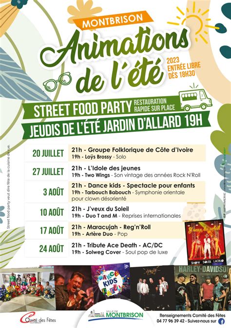 Jeudis de lété annulation soirée du 24 août Ville de Montbrison