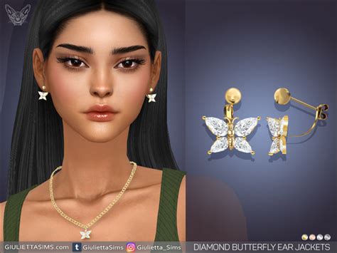The Sims Resource Diamond Butterfly Ear Jackets