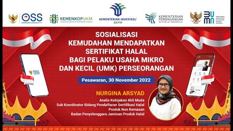 Sosialisasi Kemudahan Mendapatkan Sertifikat Halal Bagi Pelaku UMK