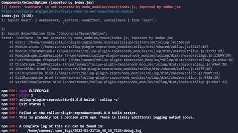 [plugin commonjs] error usestate is not exported by node modules react index js imported