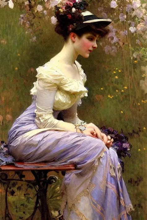 Victorian Lady Painting By Daniel Gerhartz Alphonse Stable Diffusion