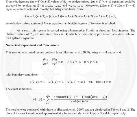 table 1 from bicubic b spline interpolation method for two dimensional laplace s equations