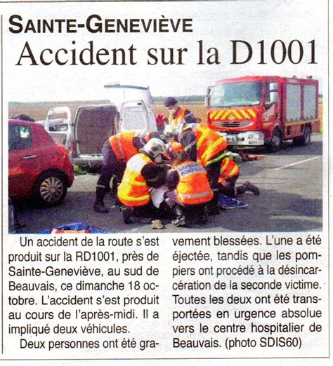 Dans Oise Hebdo 21 10 20 Un Article Sur Un Accident De La Route