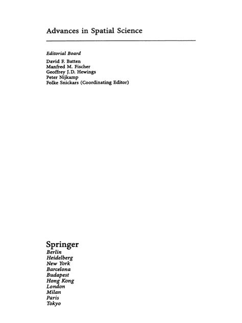 advances in spatial science springer pdf spatial analysis mean squared error