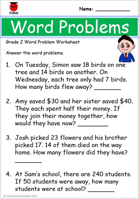 Grade 4 Math Worksheets Word Problems