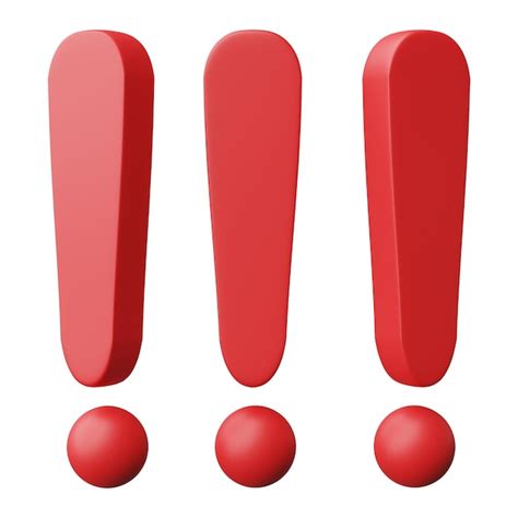 Símbolo de signo de exclamación 3d icono de signo de precaución aislado