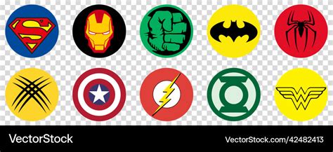 Most Famous Superheroes Royalty Free Vector Image