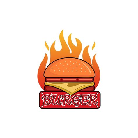 Premium Vector Burger Logo Design Vector Template Fast Food Flat Logo
