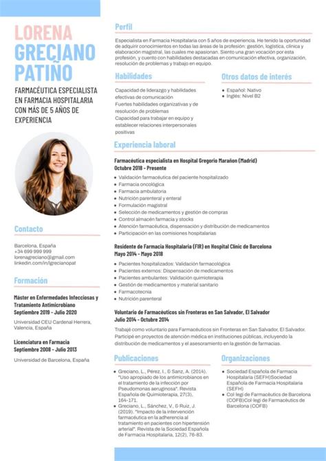 Curr Culum Para Farmacia Gu A Ejemplo Y Plantillas Curr Culum Y Trabajo