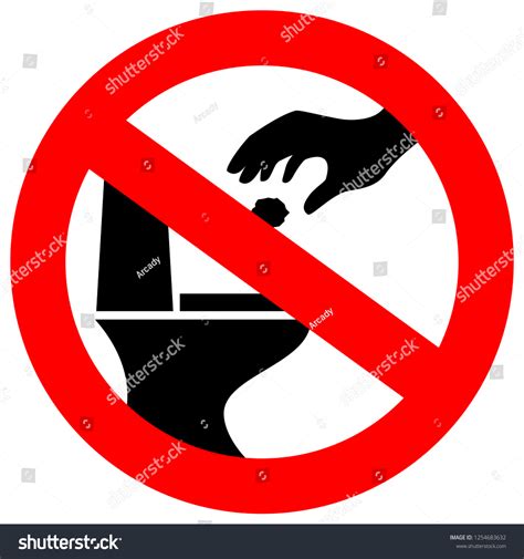 No Littering Toilet Vector Sign Illustration Stock Vector Royalty Free