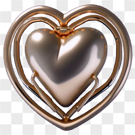 Descarga Objeto en Forma de Corazón de Metal Dorado PNGs En Línea