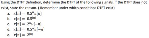 solved using the dtft definition determine the dtft of the