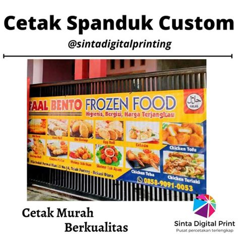 Jual Cetak Spanduk Toko Frozen Food Custom Banner Flexy Kab