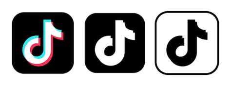 Variação do conjunto de logotipo tiktok no fundo branco do aplicativo