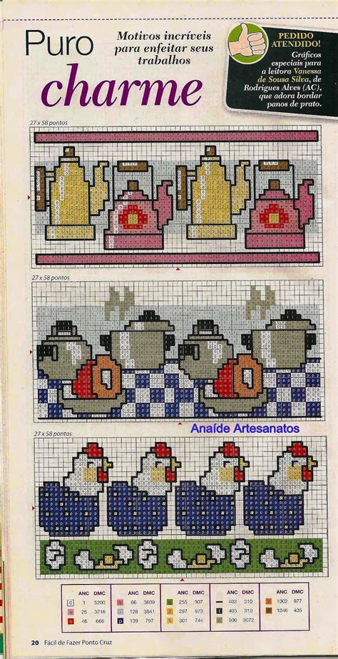 Anaide Ponto Cruz lindos gráficos para pano de prato obrigado pela visita