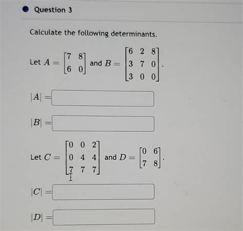 [solved] calculate the following determinants let a [