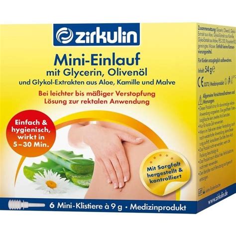 Zirkulin Mini Einlauf Mit Glyzerin Klistiere X G Verstopfung