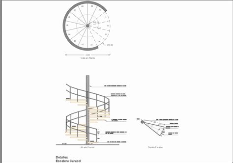 Detalle Escalera Tipo Caracol En AutoCAD CAD 162 04 KB Bibliocad