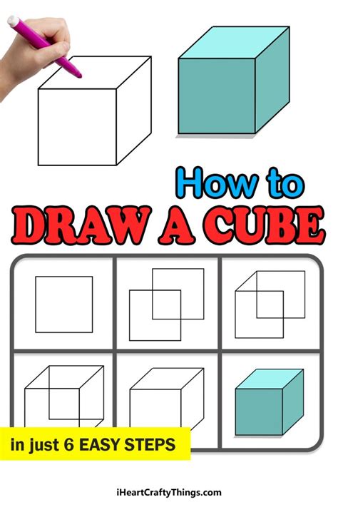 cube drawing how to draw a cube step by step