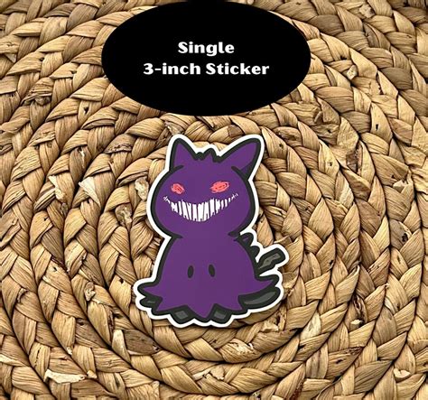 Gengar and Mimikyu Pokémon Fusion Sticker Gengar Pokémon Etsy