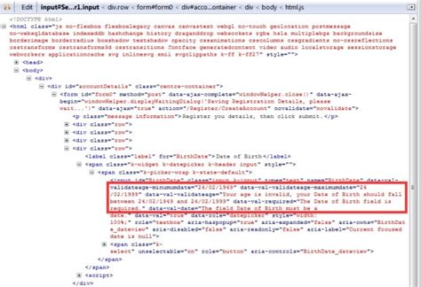 unobtrusive client and server side age validation in mvc using custom data annotations raymund