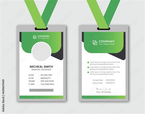 Corporate Modern And Simple Business Office Id Card Design Modern And