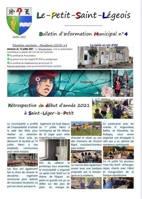 Bulletin municipal Mairie de Saint Léger le Petit