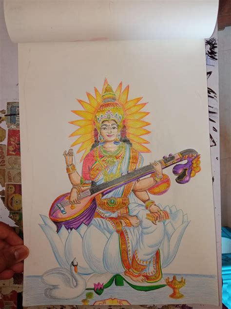 Aggregate More Than 68 Pencil Sketch Of Saraswati Best Seven Edu Vn