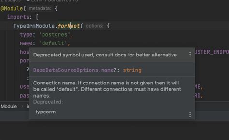 node js connection name is deprecated in typeorm for multiple database connections stack