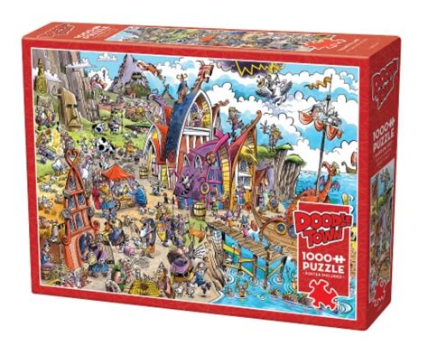 Cobble Hill Doodle Town Viking Village Puzzle 1 000 Pc Kroger