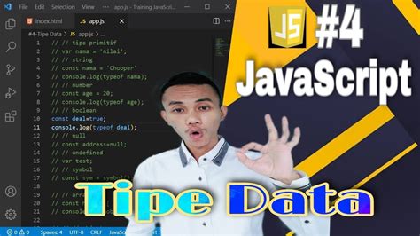 javascript tutorial 4 tipe data belajar javascript youtube