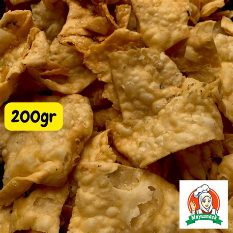 Jual Keripik Pangsit Bawang Goreng 200gr Snack Kiloan Cemilan Camilan