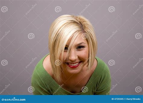 Blonde Leaning Forward Stock Image Image Of Natural Feminine 4720345