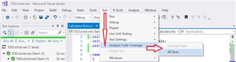 Code Coverage In Xunit Net Unit Test Projects In Visual Studio