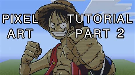 Minecraft Pixel Art Tutorial Luffy One Piece Part 2 YouTube