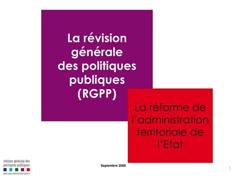 Ppt La R Vision G N Rale Des Politiques Publiques Rgpp Powerpoint