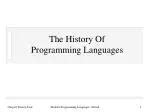 Ppt A Brief History Of Programming Languages Powerpoint Presentation