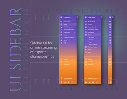 Sidebar Ui Design Projects Photos Videos Logos Illustrations And