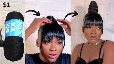 Omg How To Make A Detachable Fringe And Top Knot Hairstyle With