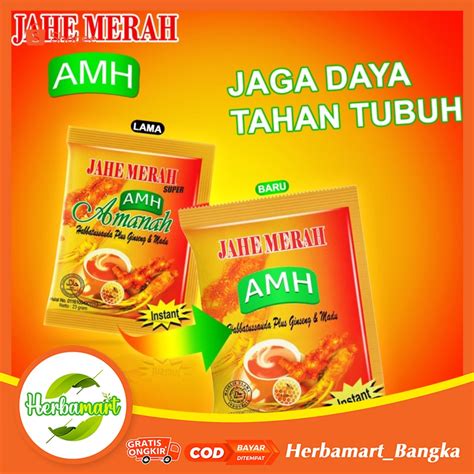 Jual Jahe Merah Super Amanah AMH ORIGINAL Jahe AMH Per Renceng