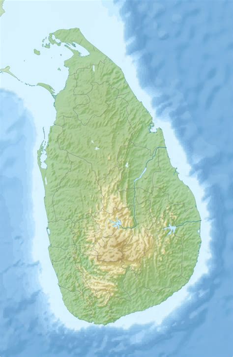 Large Detailed Relief Map Of Sri Lanka Sri Lanka Large Detailed Relief