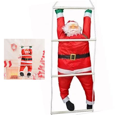 Papai Noel Natal 90cm Escada Decoraçao Natalino Casa Jardim Vitrine