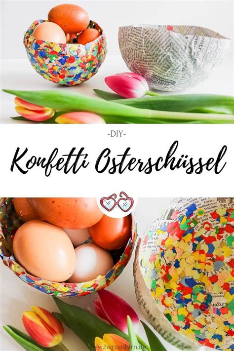 Pappmaché Konfetti Osterschüssel Dekoration für Ostern Ostern