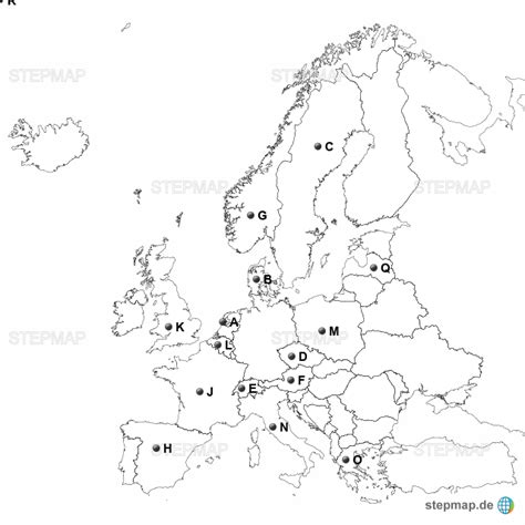 StepMap Stumme Karte Europa Landkarte für Europa