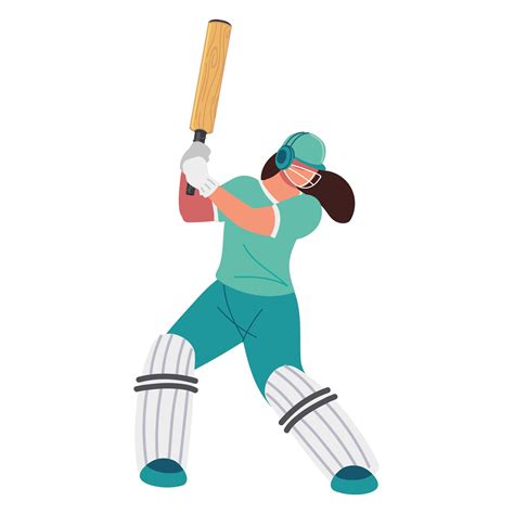 Woman With Cricket Bat 2641710 Vector Art At Vecteezy