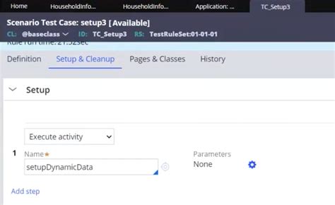 setting up and cleaning the context for a scenario test pega