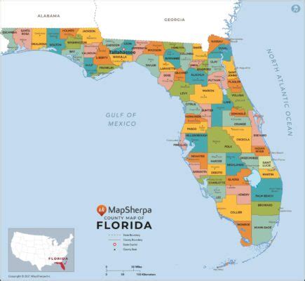 Florida Counties Map By Mapsherpa The Map Shop