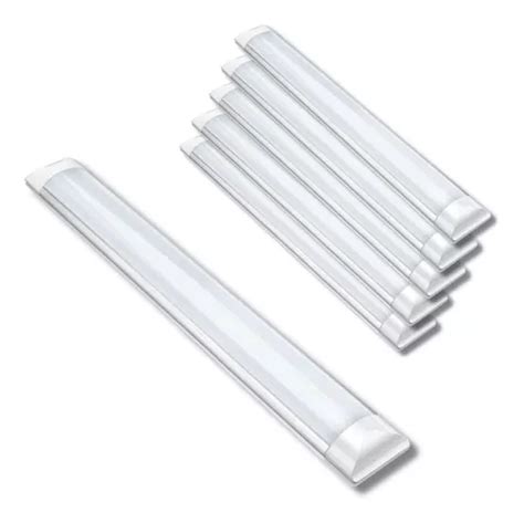 Kit 05 Luminaria Tubular Led Sobrepor Slim 36w 120cm Calha Frete grátis